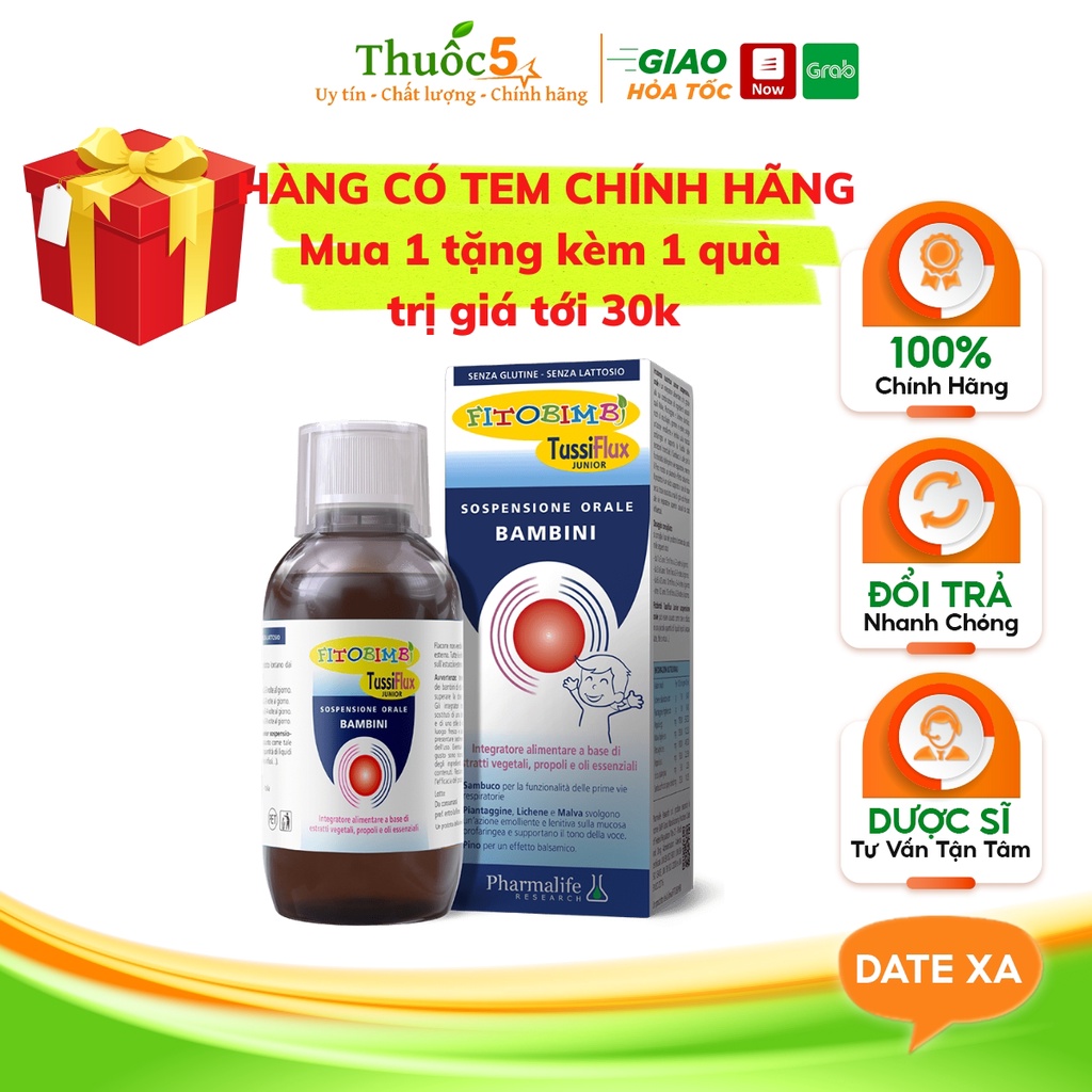 Fitobimbi TussiFlux Junior Syrup Reduces Cough with Phlegm, Sore Throat ...