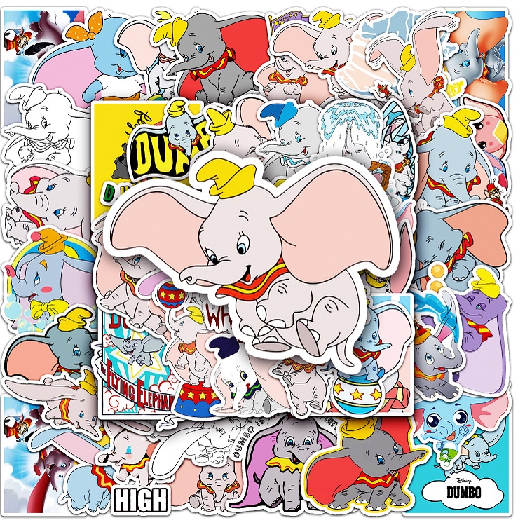 50 Piece Funny FLYING ELEPHANT Dumbo Stickers Waterproof DIY For Phones ...