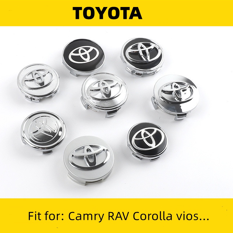 Toyota Wheel Center Caps with Logo 4pcs/set 57mm / 62mm - Rim Cover ...