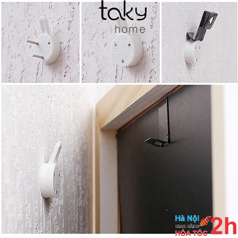 10 Plastic Hooks - TakyHome, Sturdy 3-Leg Nail Wall Mount for Hanging ...