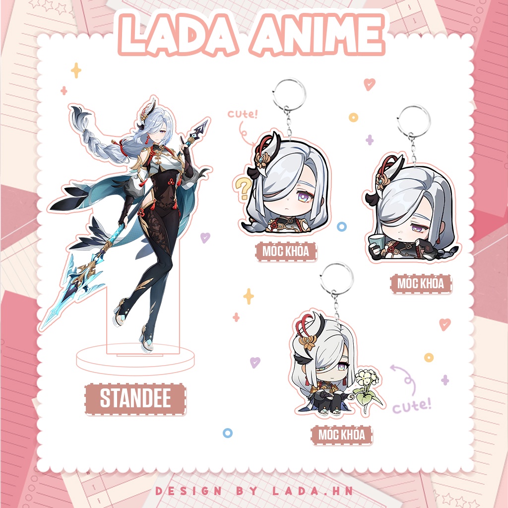 Shenhe Genshin Impact Lada anime Cute Desktop standee Model Keychains ...