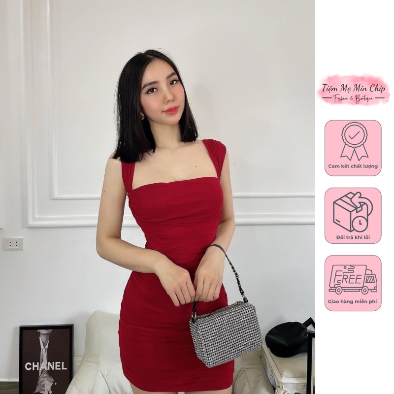 Body-hugging 2-strap dress (auth product) | Shopee Malaysia