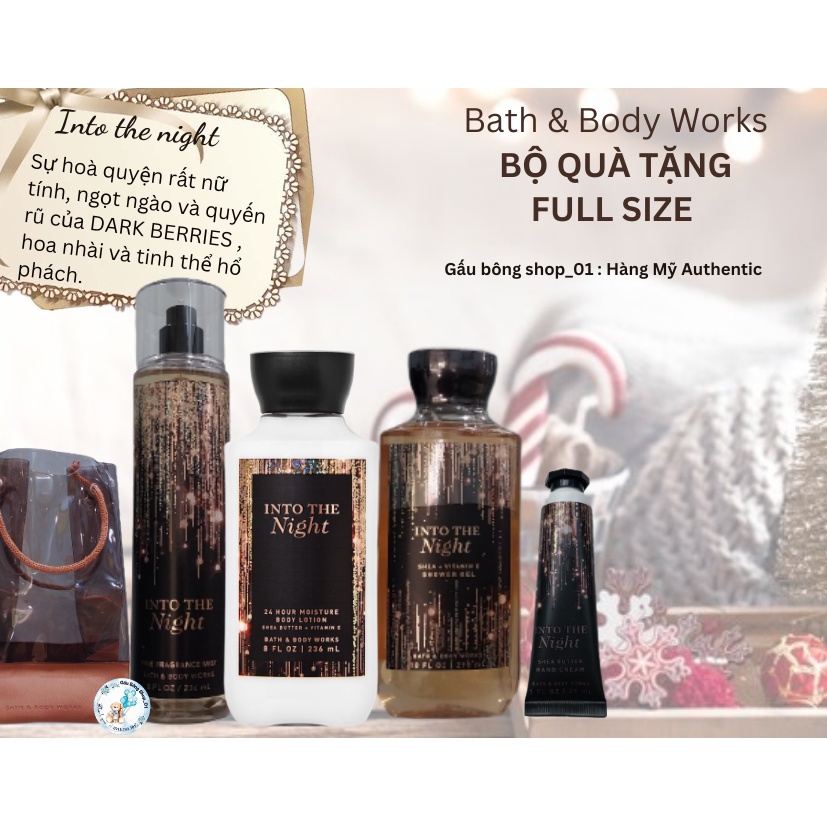 [Auth] Bath And Body Works Fragrance Into The Night Gift Set Full Size ...