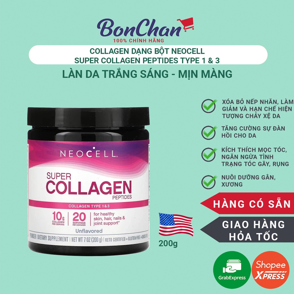[Genuine] Collagen powder Neocell Super Collagen Peptides Type 1 & 3 ...
