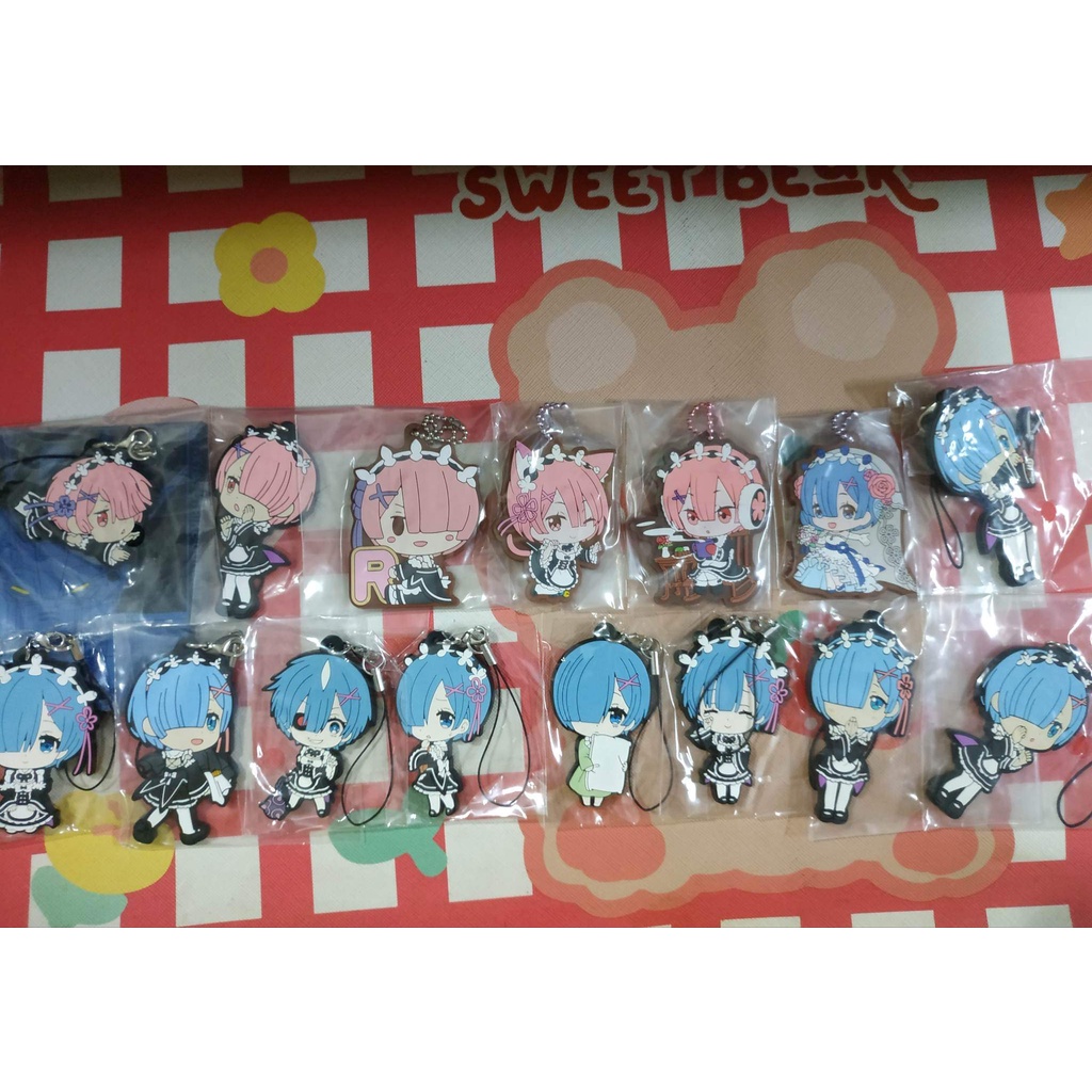 [GENUINE] Collection of Re:Zero Anime character keychains and badges ...