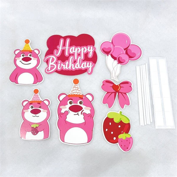 Sp SP SP070076 - Paper cake decoration - LOTSO BEAR strawberry ...