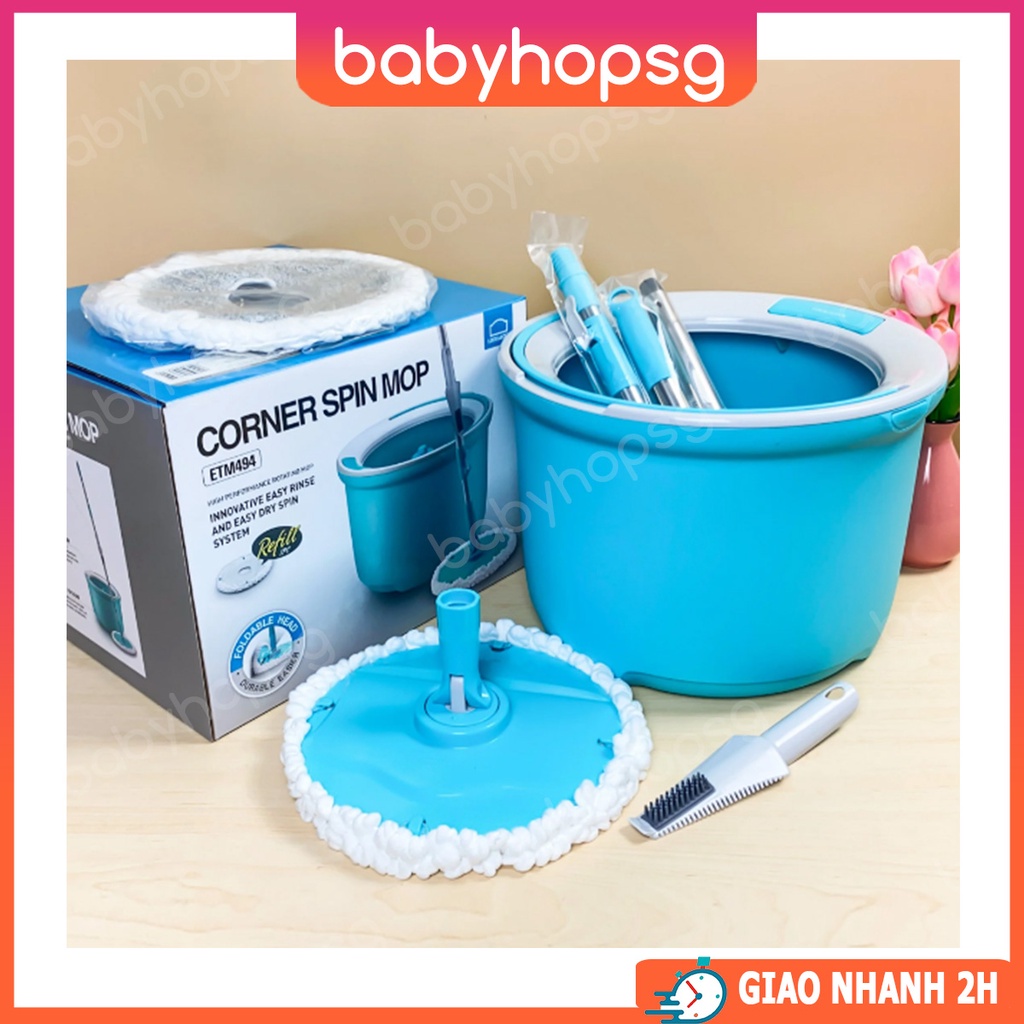 LOCK & LOCK Lock corner spin mop set&Lock corner spin mop ETM494 blue ...