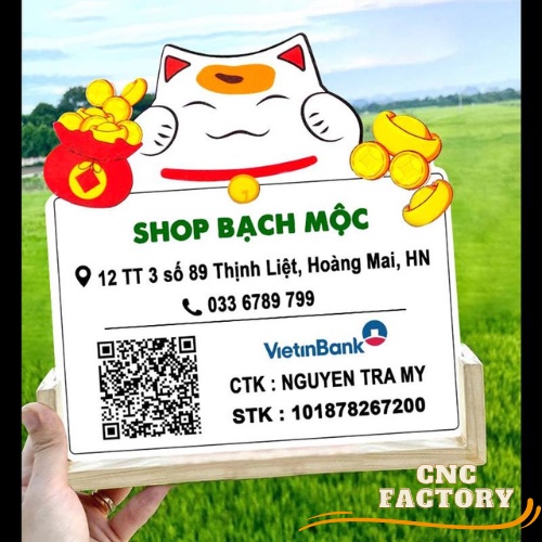 U-shaped wooden base mica board with Qr code printed on request for ...