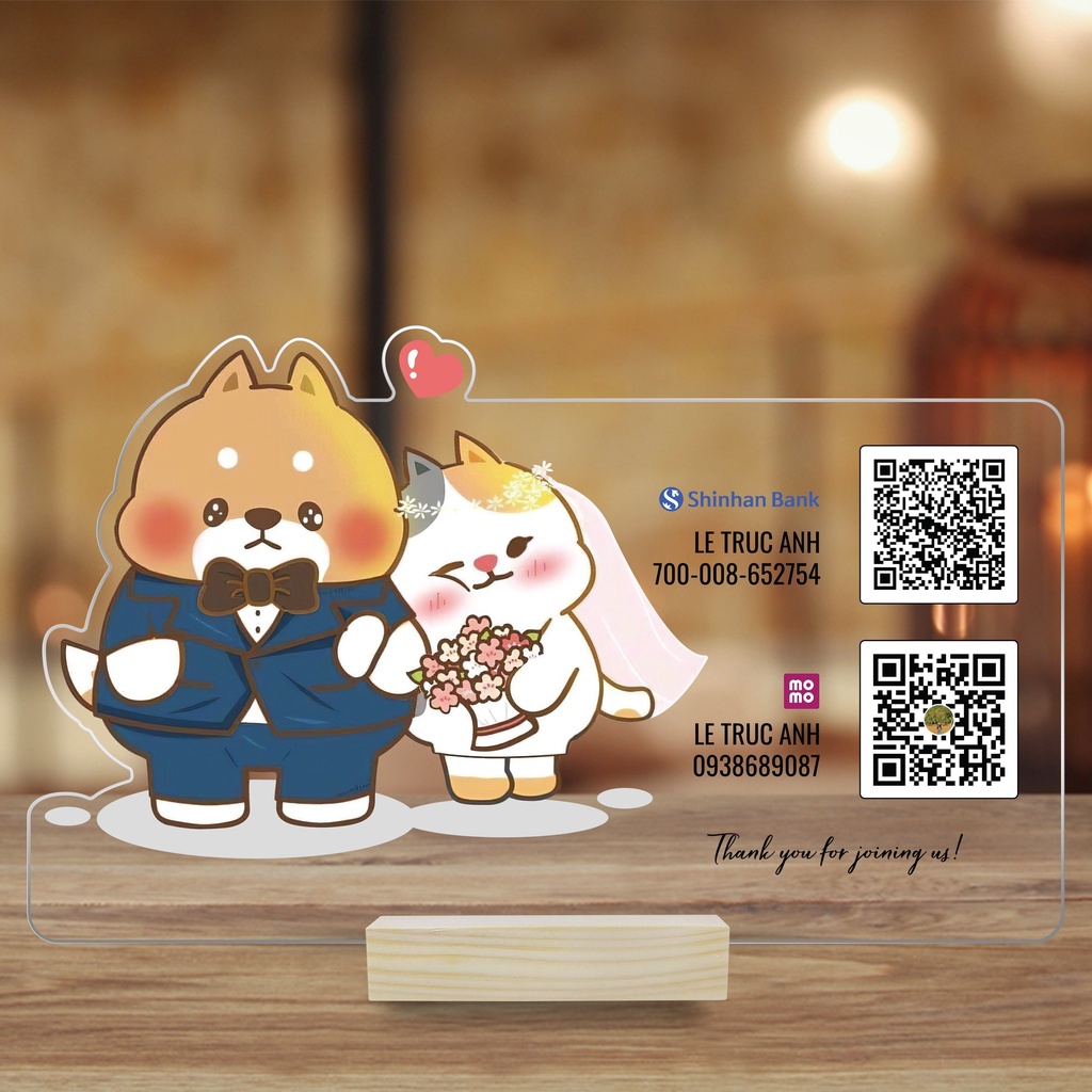 Qr Code board made of mica material with wooden base printed with logos ...