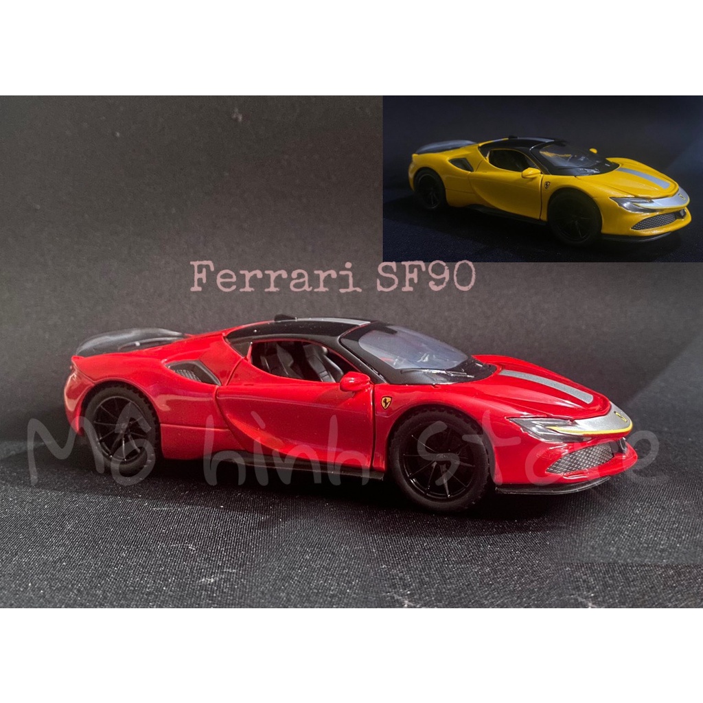 Ferrari SF90 supercar model, scale 1:32, striped color | Shopee Malaysia