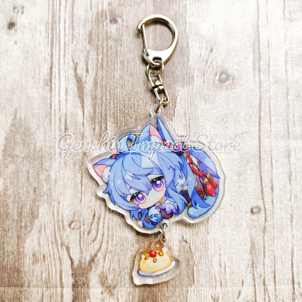 Ganyu genshin impact M4 character keychain (printed in the middle of ...