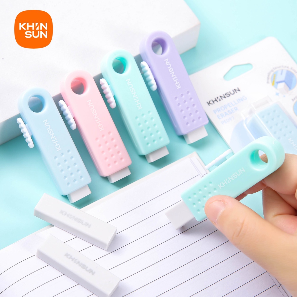 KHINSUN Candy Color Retractable Eraser Push Pull Eraser School Test ...