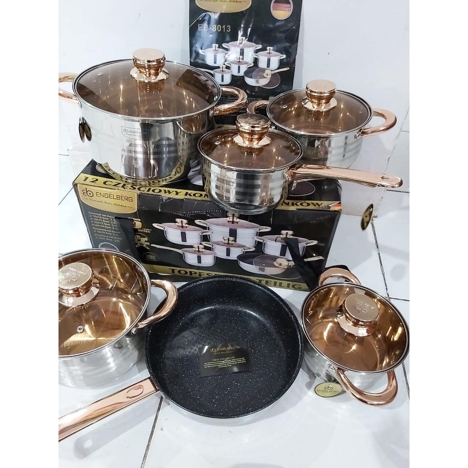 Pot Set of 6 High Genuine ENGELBERG 12-piece Glass CoverPiece | Shopee ...