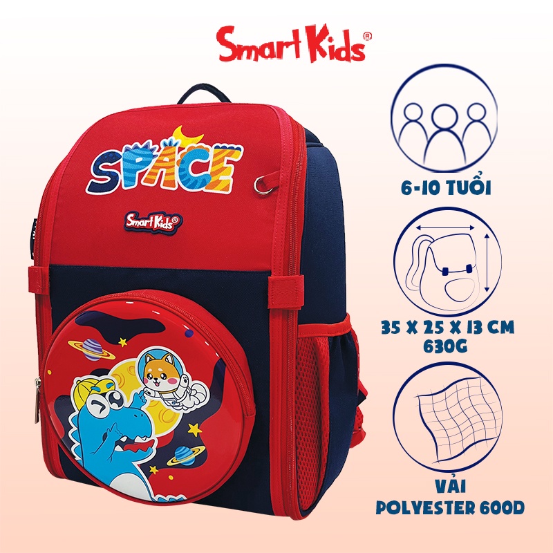 Smartkids Dino Discovery Humpback Backpack for elementary school children super light, durable ...