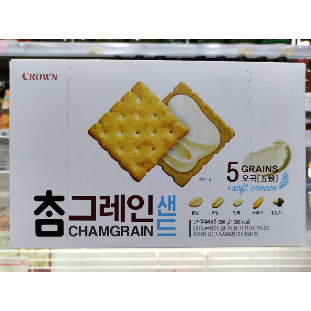 Crown CHAMGRAIN Korean Cereal Cookies 256g - 그레인 샌드 | Shopee Malaysia