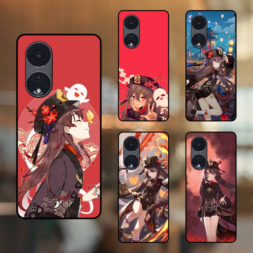 Oppo Reno 8T 5G Black Bezel Phone Case Hutao Genshin Impact | Shopee ...