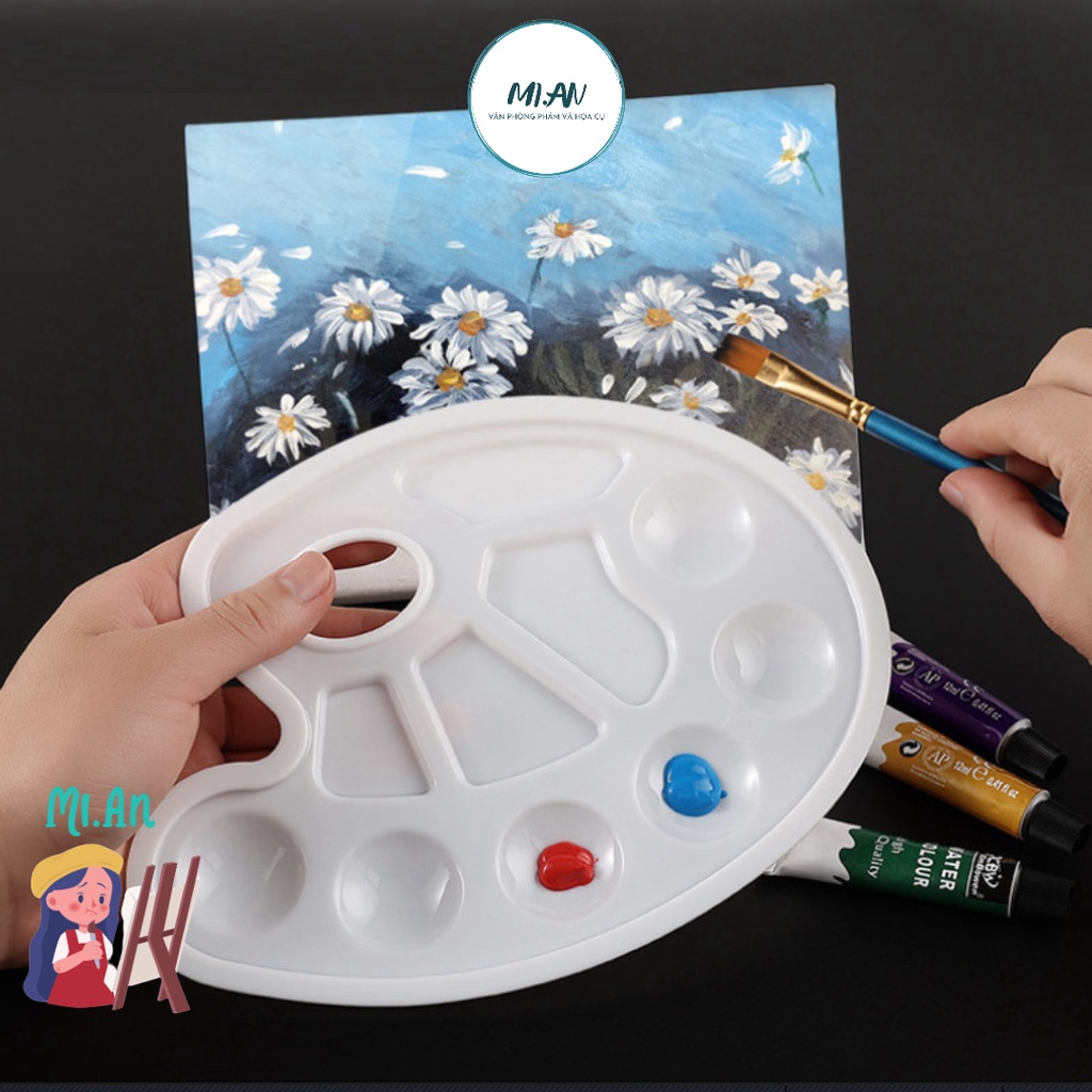 [Ho Chi Minh Express] Small Oval 10 cells - Plastic Color Mixing Tray ...
