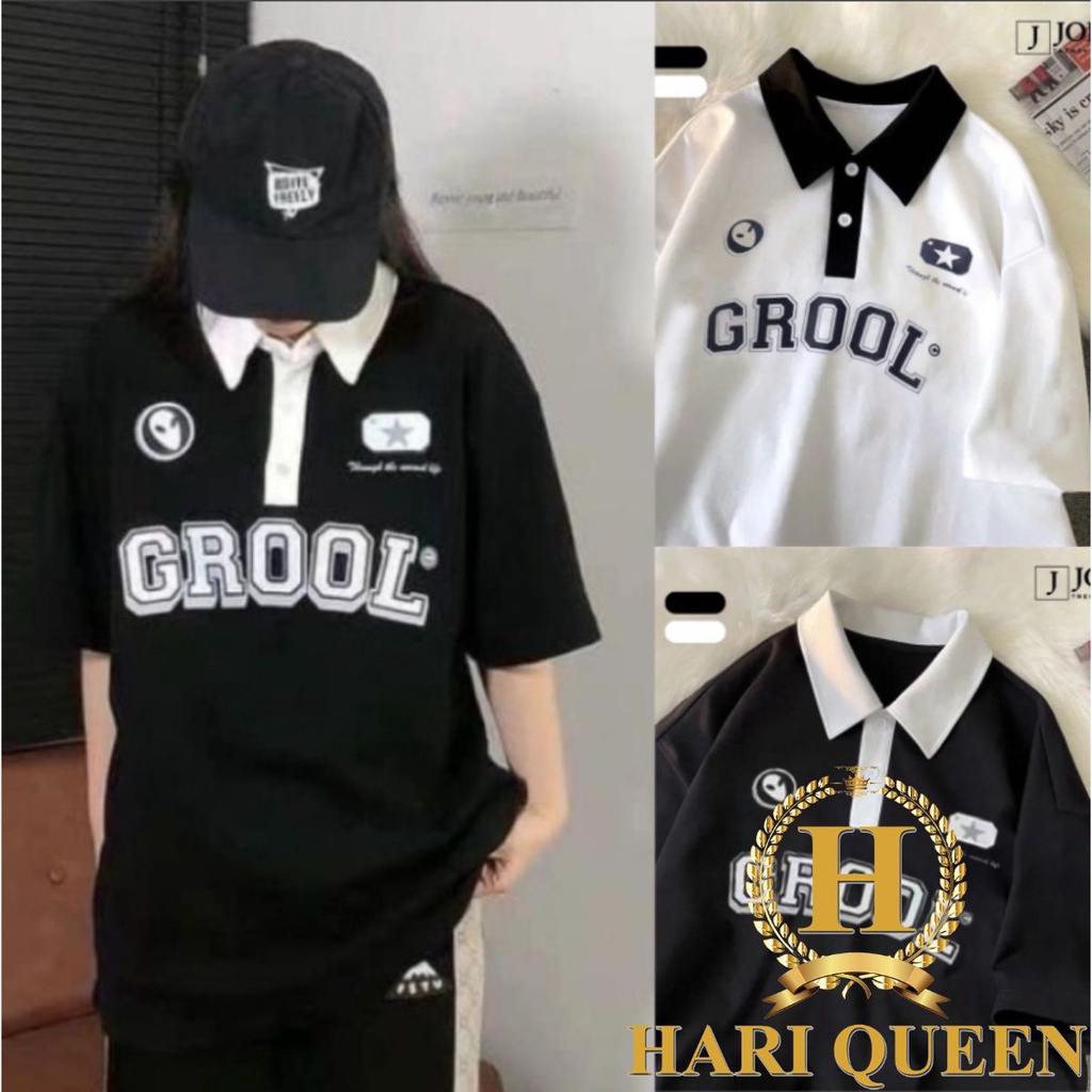 Crool Men's and Women's Unisex Loose Polo Shirt HARIQUEEN | Shopee Malaysia