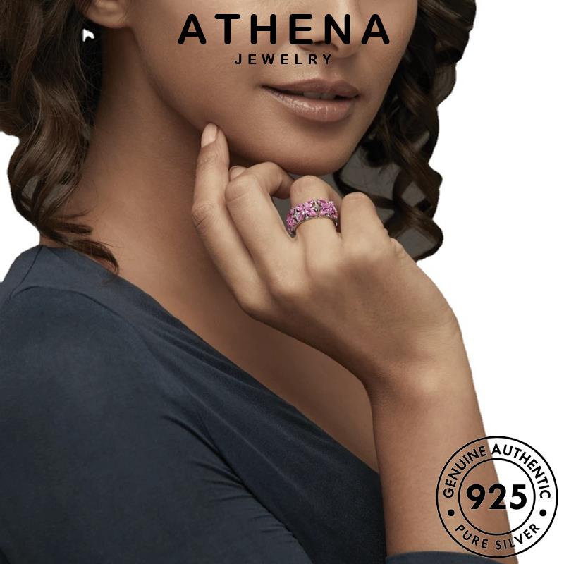 Athena JEWELRY Crystal Ring Silver Women Jasmine Silver Pink Diamond ...