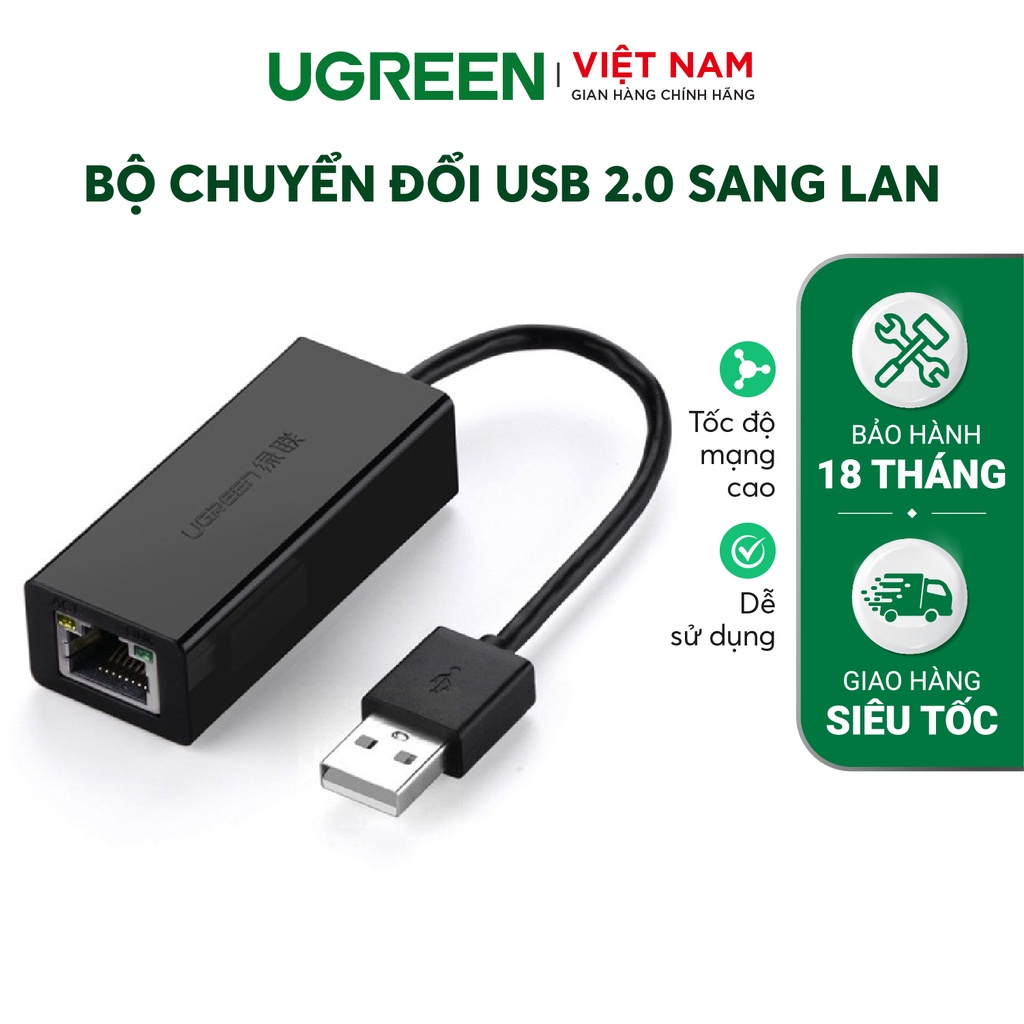 Ugreen USB 2.0 to LAN/RJ45 10/100Mbps Ethernet Adapter Cable | Shopee ...