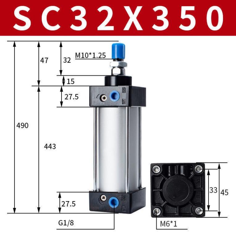 Sc square pneumatic cylinder 32 x 350 | Shopee Malaysia