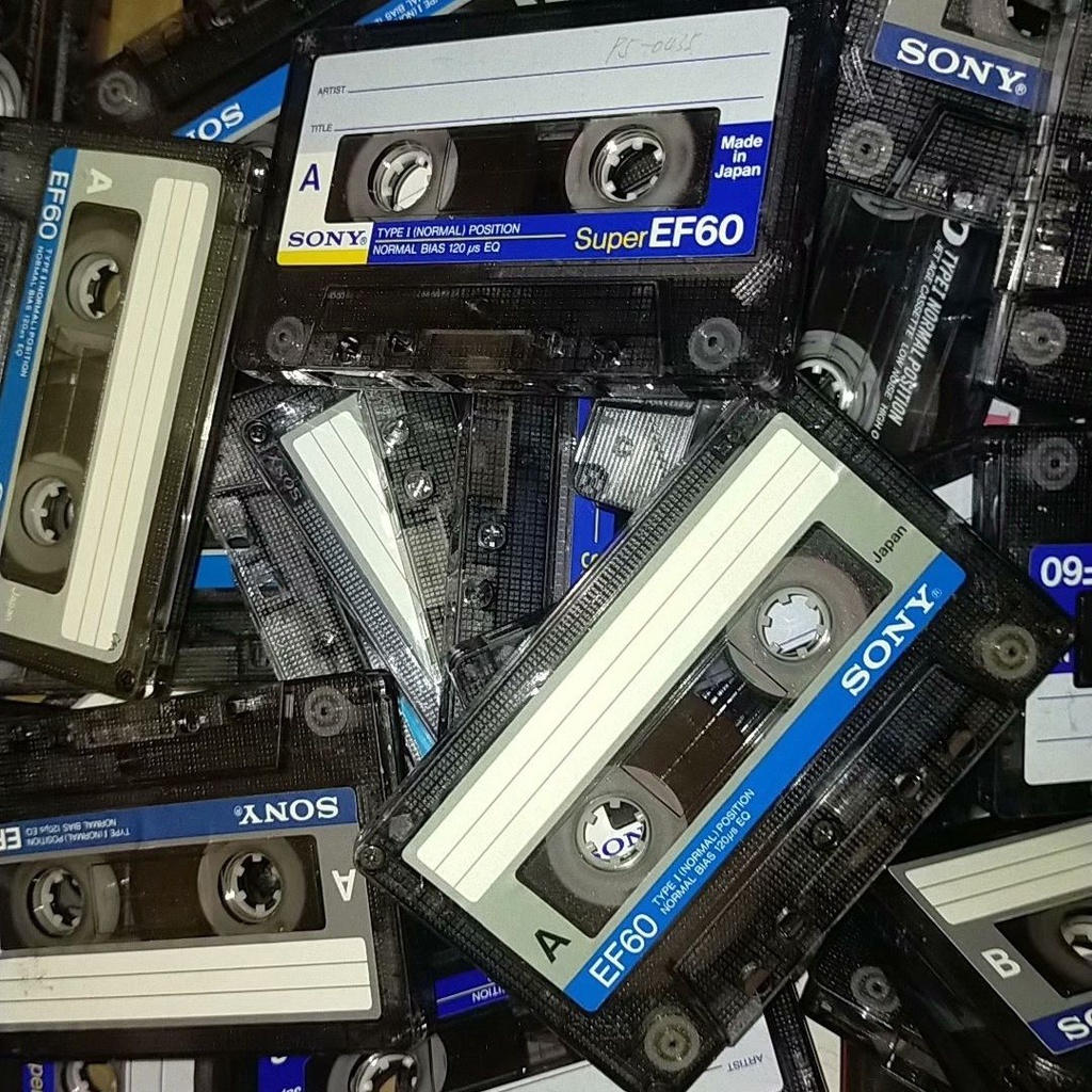 16 pack cassette tape, blue SONY EF60, blank with recording, no ho16 ...