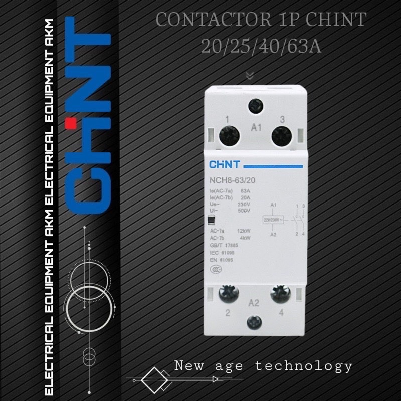 Start FROM CHINT - CONTACTOR 1 PHASE ROOM ELECTRICAL CABINET - 20A/25A ...