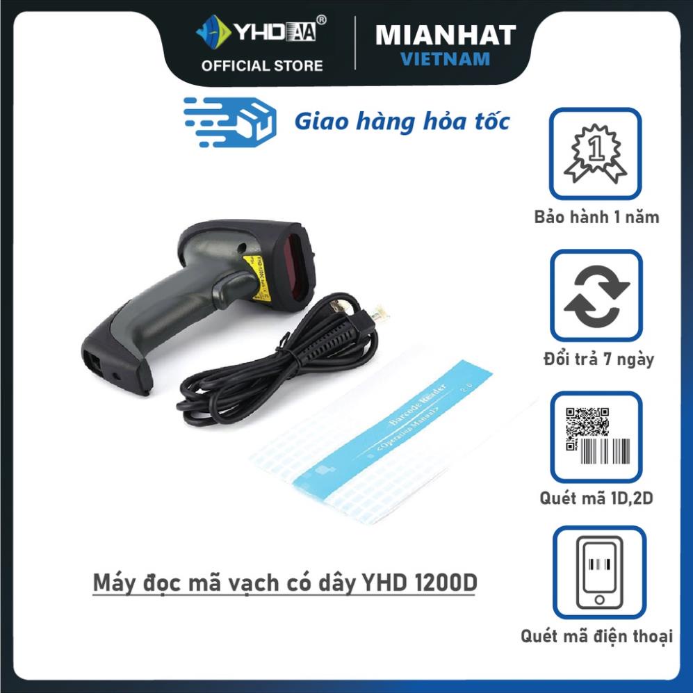 New model YHD 1200D wired Barcode reader, scans Barcode 1D Qrcode 2D ...
