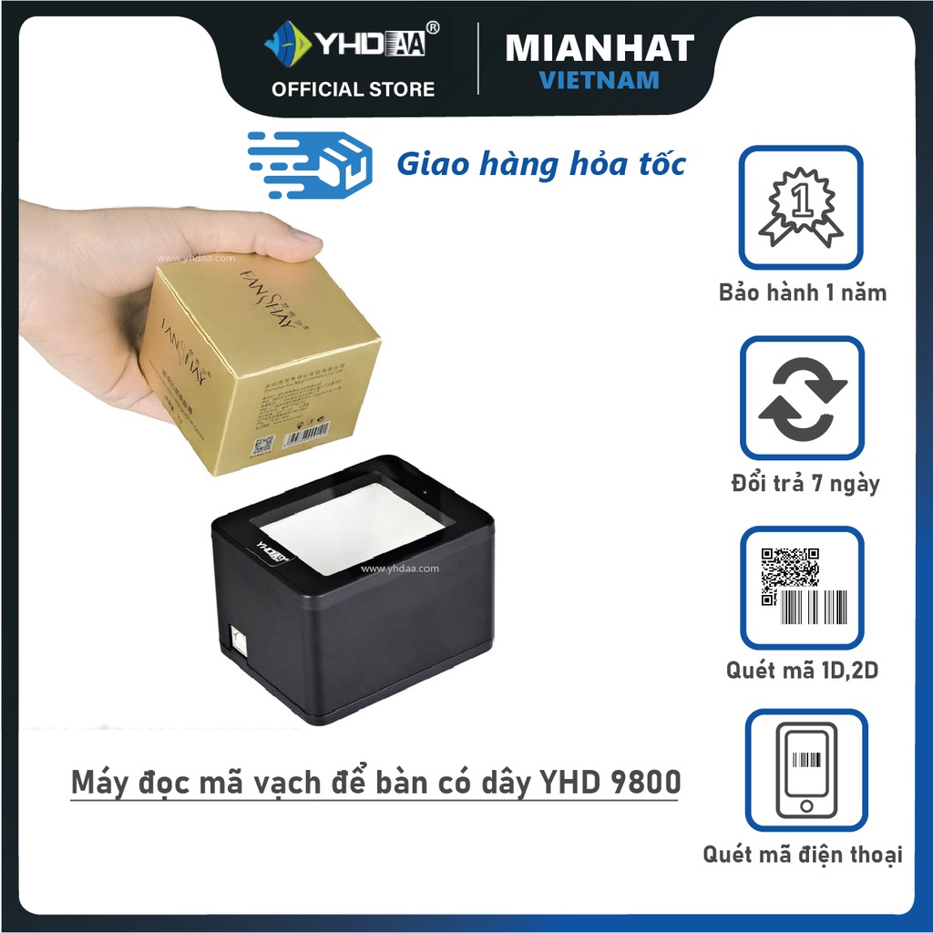 Yhd 9800 2D Wired Desktop Barcode Reader - Supermarket Barcode Scanner ...