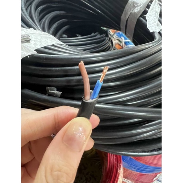 2-core Electrical Wire 2x1.5mm2 Round Pure Copper Black (10 meters ...