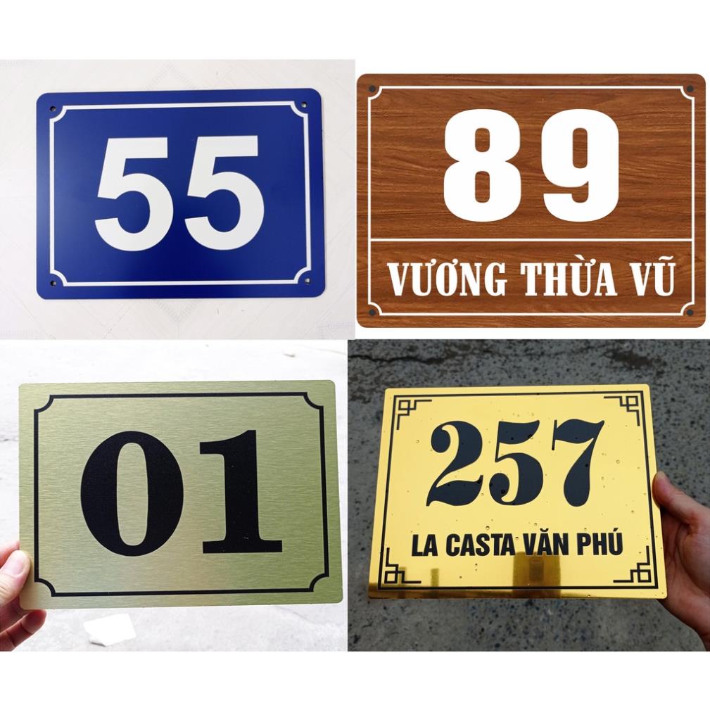 Alu Gold Mirror House Number Plate - Custom Made House Number Plate ...