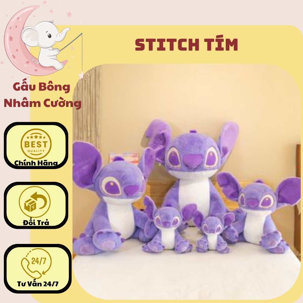 Purple Stitch, Cute Pastel Stitch Teddy Bear Plush Small Size 35Cm ...