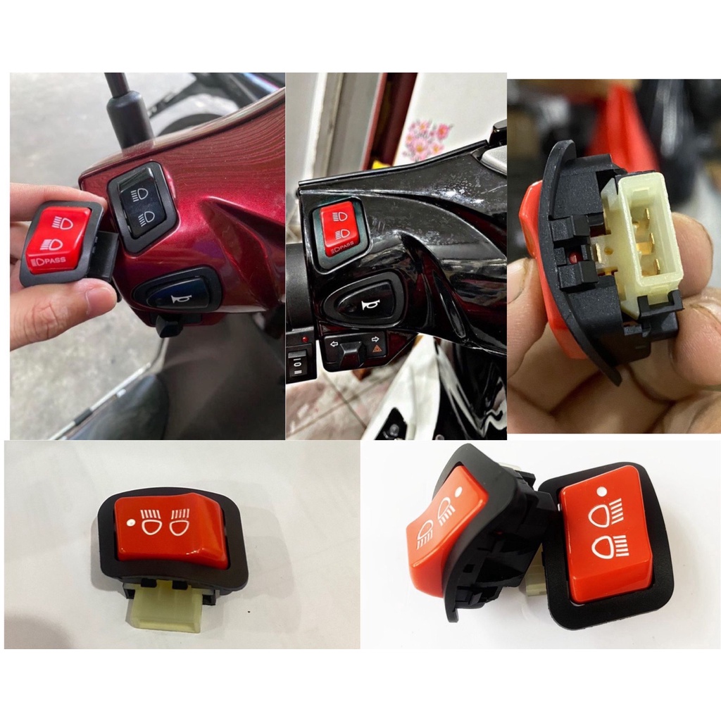 Passing Switch Red Motorcycle On/Off/Passing Switch Installed on Many ...