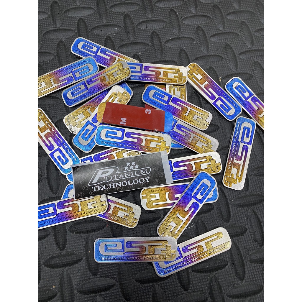 Stamp esp + Titanium logo esp + Stickers 3m Glue | Shopee Malaysia