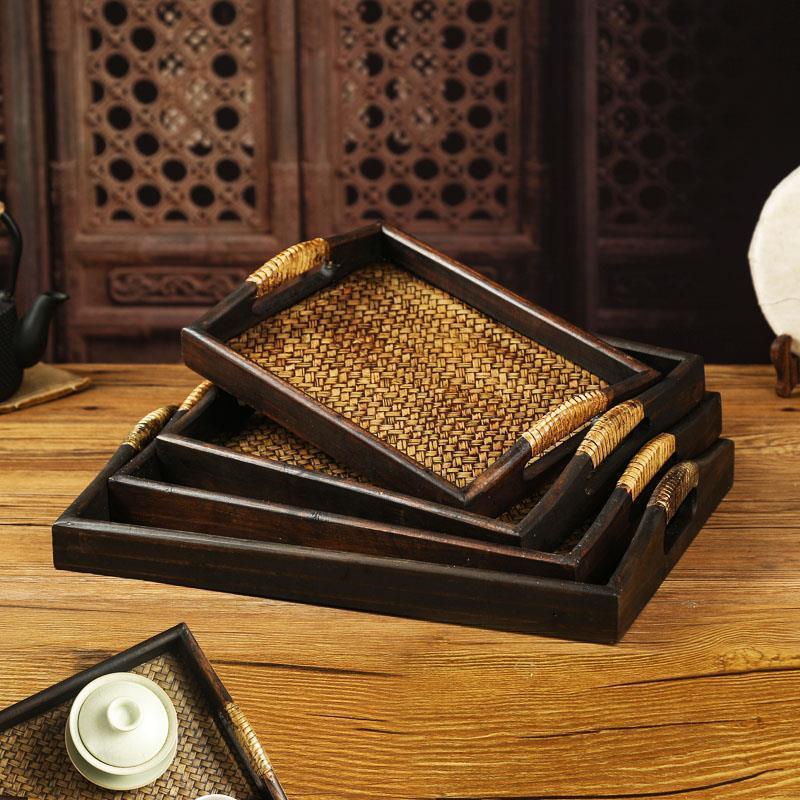 Wooden Tray Japanese Style Tray Tea Set Tray Rectangular Tray Thai ...