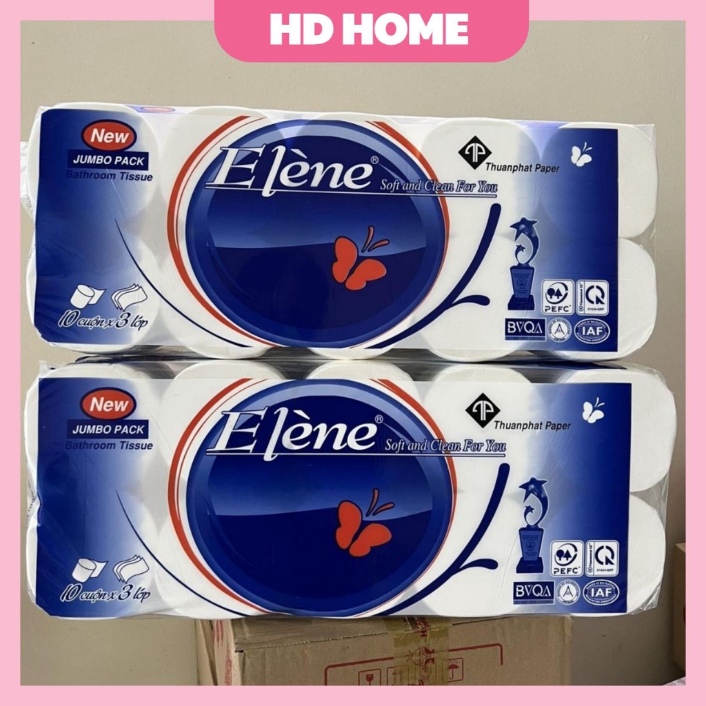 Elene toilet paper 10 rolls, 3 layers with core and without core, super ...