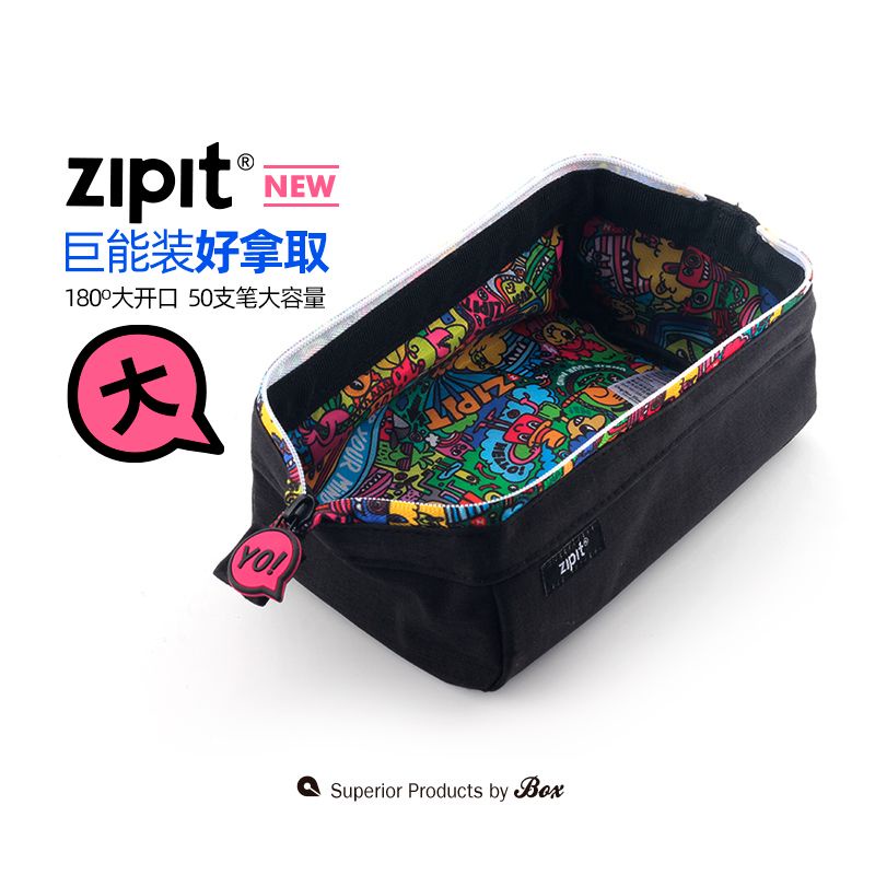 [Ready Stock] ZIPIT New Style Huge Capacity Folio Large Opening Pencil Case Elementary School ...