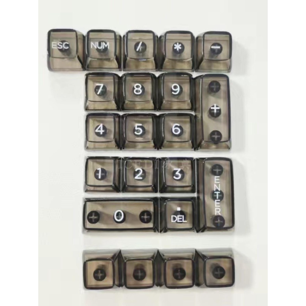 Key cap fully translucent transparent white transparent black PC ...