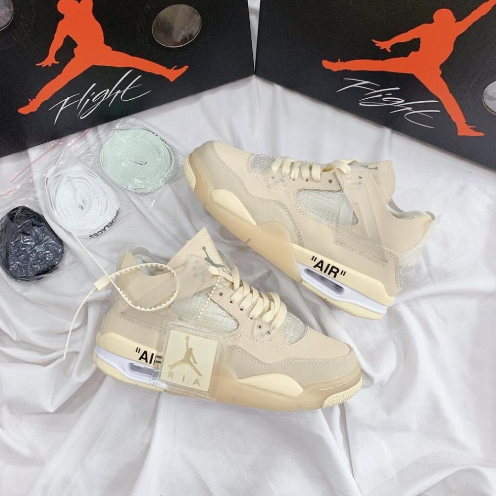 Jd 4 Off White Cream Men's and Women's Sneakers | Shopee Malaysia