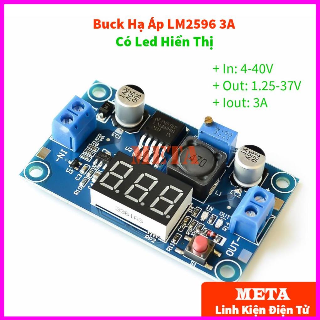 Buck DC-DC LM2596 3A low voltage circuit with Led voltage display (Input 4-35VDC Output 1-30VDC ...
