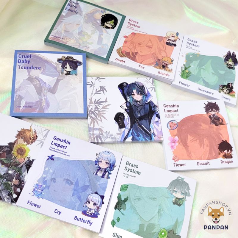 Genshin Impact notepad (no glue) Alhaitham, Kaveh, Scaramouche, Zhongli ...