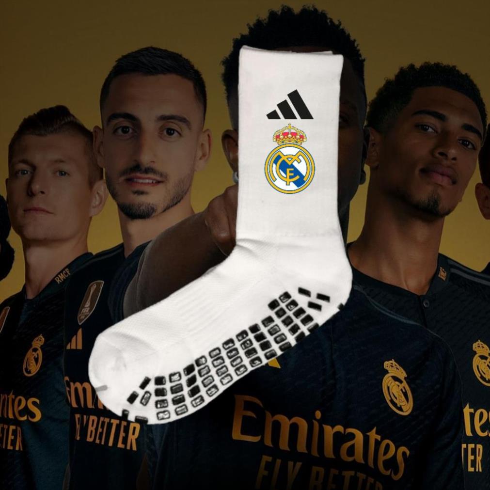 Anti-slip socks, anti-slip soccer socks with club logo Real Madrid ...