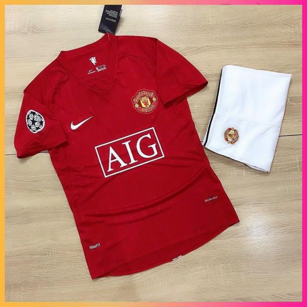 Manchester United home football, soccer, soccer kit, MU red AIG 2007 ...