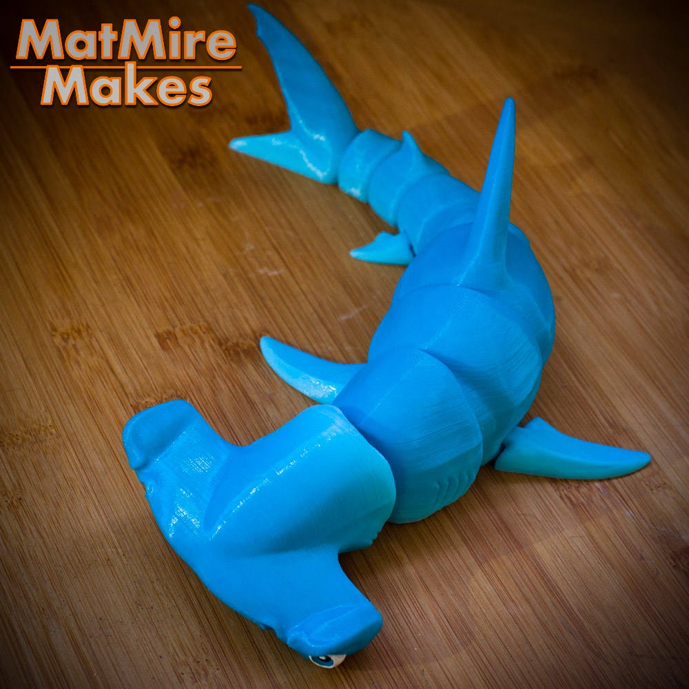 [Uncolored] 3d printed Hammer Head Shark with moving joints and ...