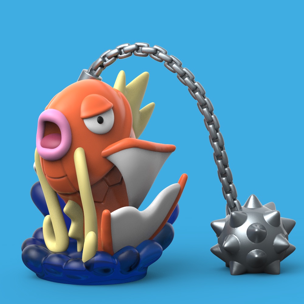 [Uncolored] Pokemon - MAGIKARP 3d printed with moving joints to change ...