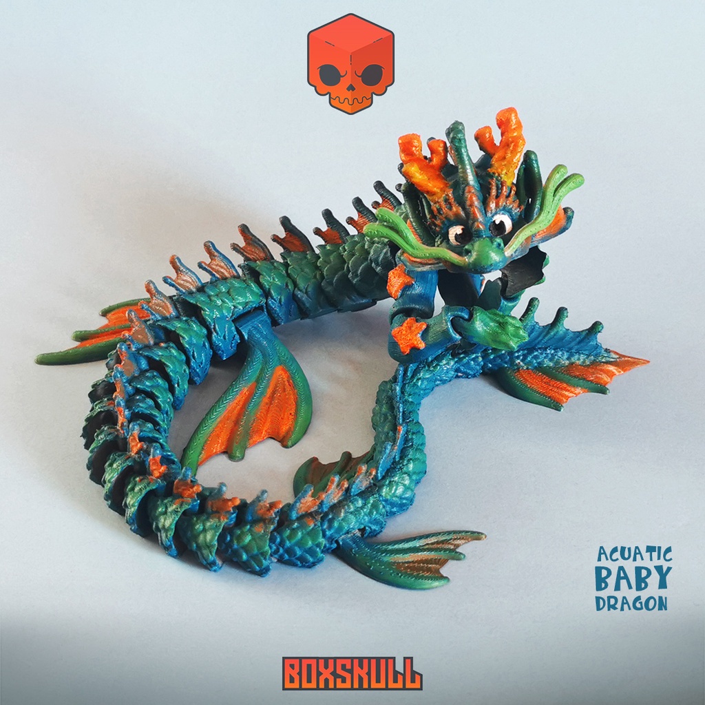 [Uncolored] 3d printed Water Dragon with moving joints and changing ...