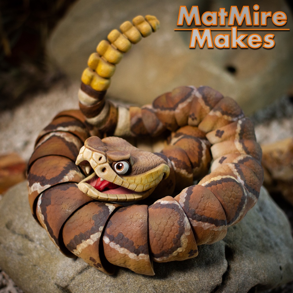 [Uncolored] 3d printed Bell Tail Snake with moving joints and changing ...