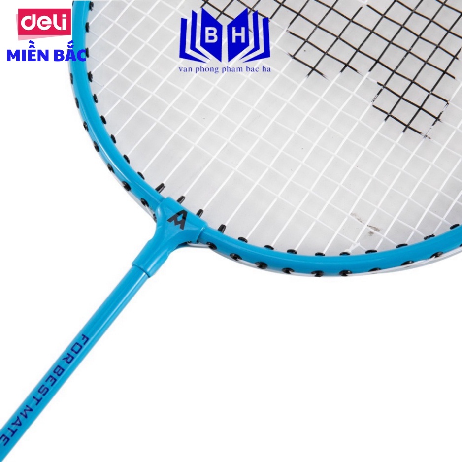 Iron synthetic metal badminton racket set + box of 3 Deli WF2101 ...