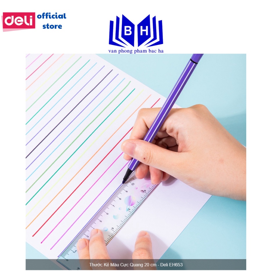 Aurora Colored Ruler 20 cm - Deli EH653 ( H653 ) | Shopee Malaysia