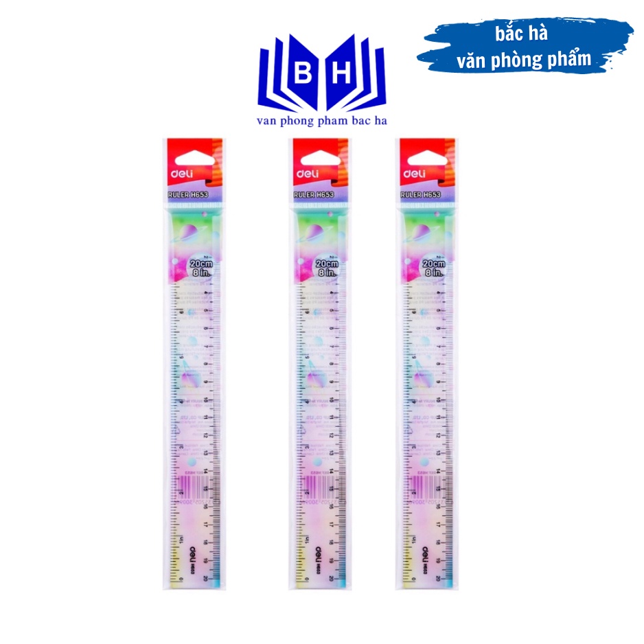 Aurora Colored Ruler 20 cm - Deli EH653 ( H653 ) | Shopee Malaysia